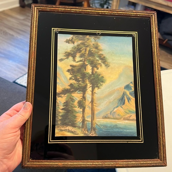 Vintage | Wall Decor | Vintage 93s Signed Landscape Pastel Painting ...
